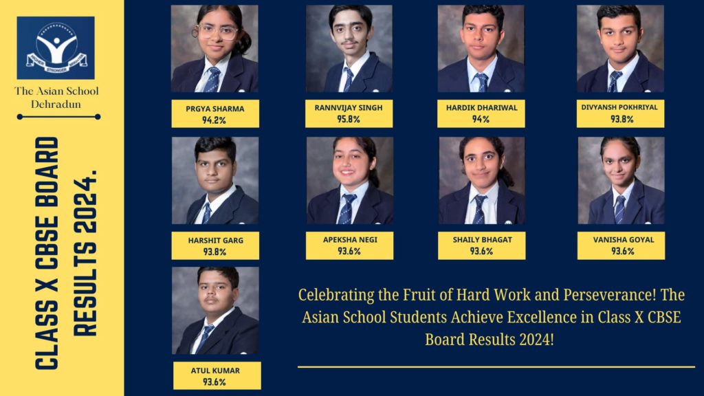 THE ASIAN SCHOOL STUDENTS EXCEL IN THE CLASS X CBSE BOARD RESULTS 2024.